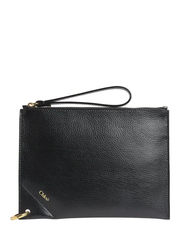 Chloé Leather Spin Pouch - Black