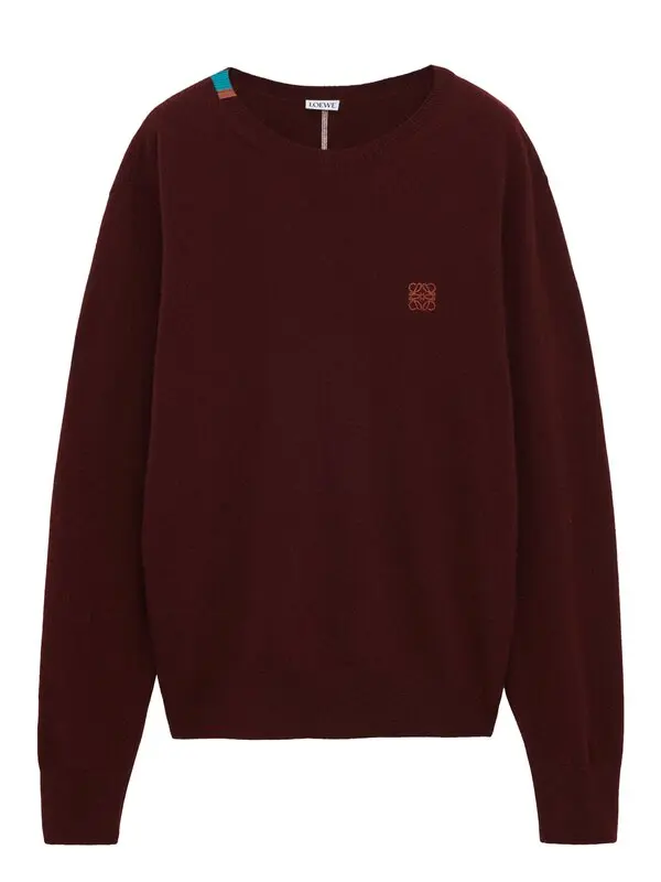 Loewe Wool-blend Anagram Sweater - Burgundy