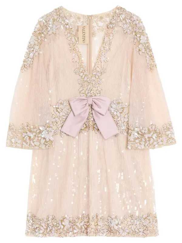 Valentino Garavani Embellished Mini Dress - Nude