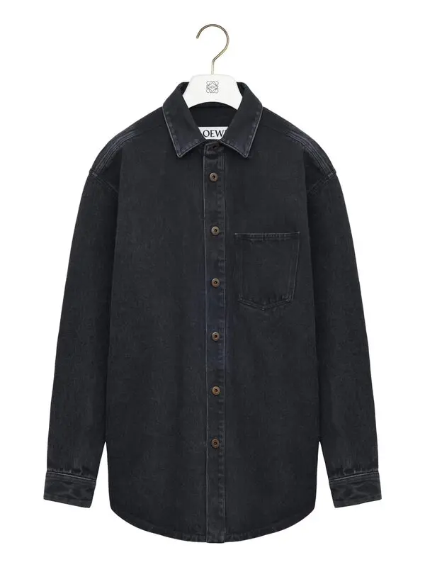 Loewe Anagram-patch Denim Overshirt - Black