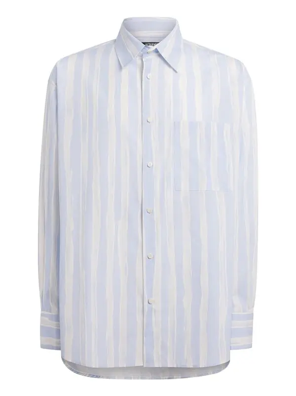 Jacquemus Cotton Stripe Camargue Shirt - Blue