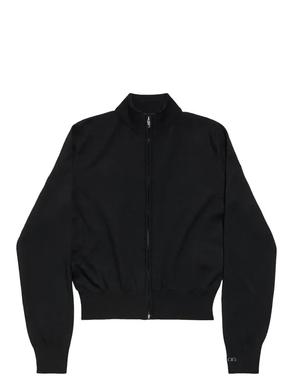 Balenciaga Wool Zip-up Cardigan - Black