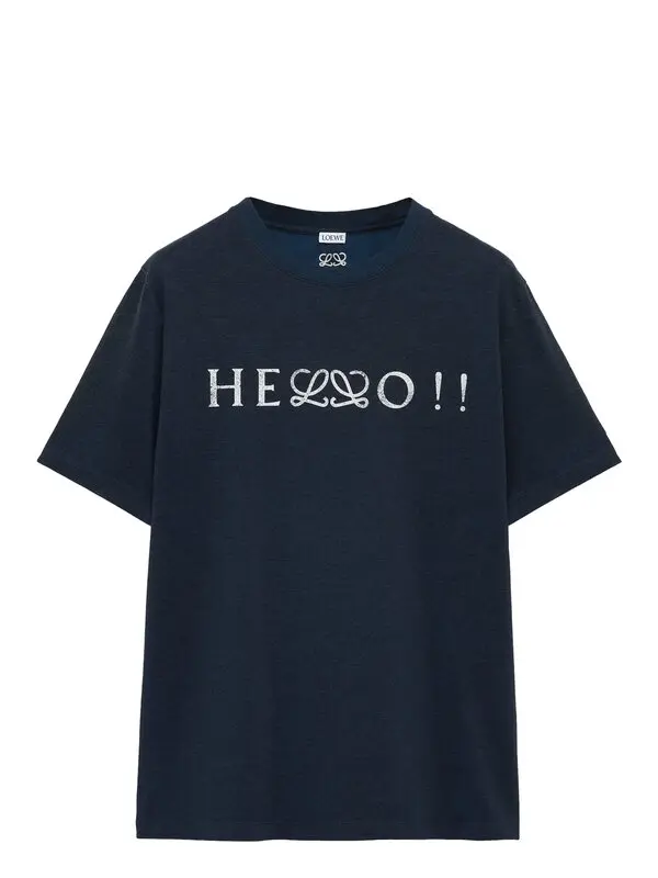 Loewe Cotton-blend Anagram T-shirt - Navy
