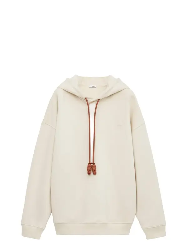 Loewe Cotton-blend Anagram Hoodie - Beige