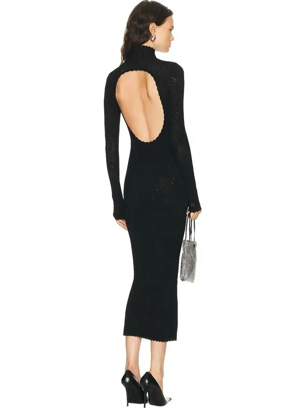 Givenchy Fitted Open Back Lace Dress - Black