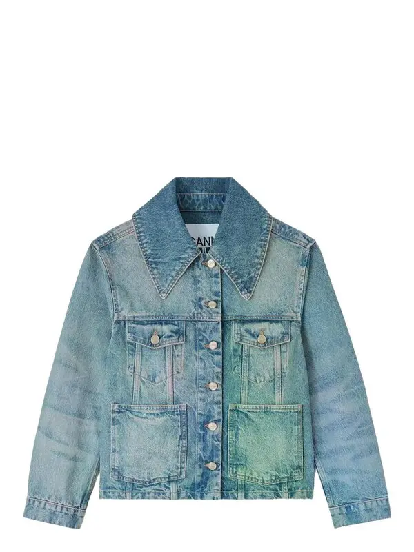 GANNI Patch-pocket Denim Jacket - Blue