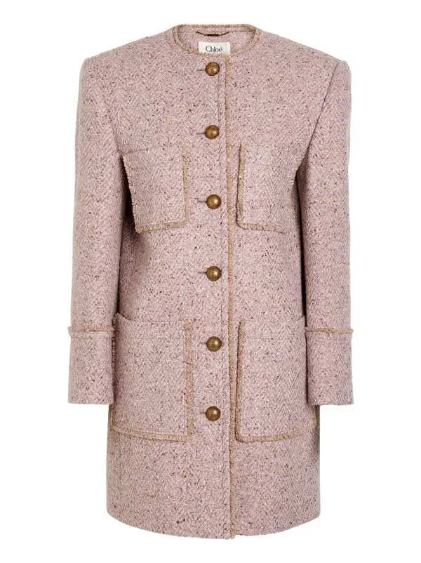 Chloé Tweed Coat - Violet