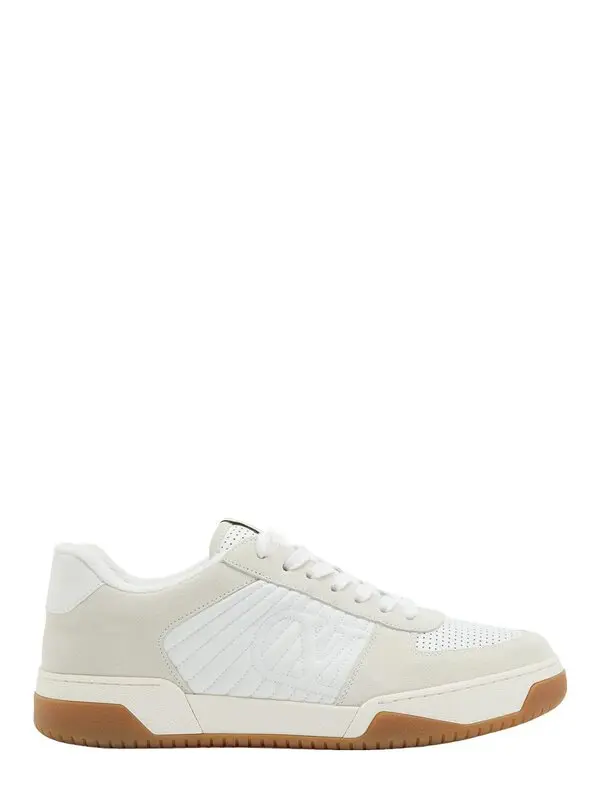 Valentino Garavani Vg Panelled Suede Sneakers - White