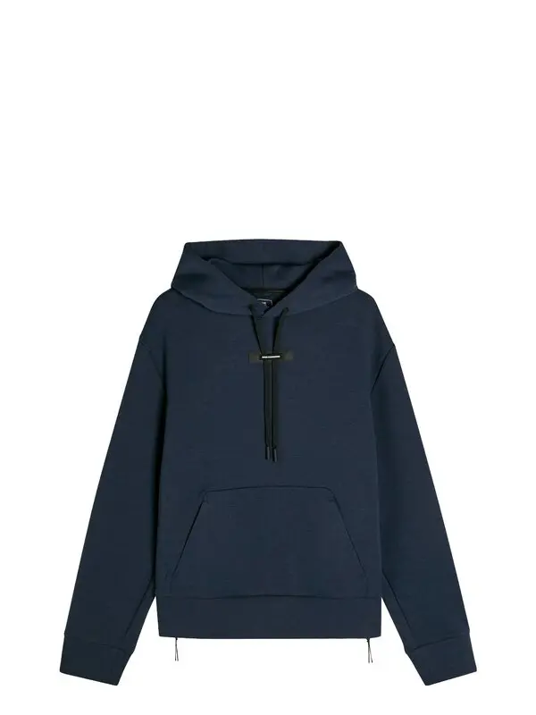 On Focus Tech Hooded Cotton-blend Sweatshirt - Navy