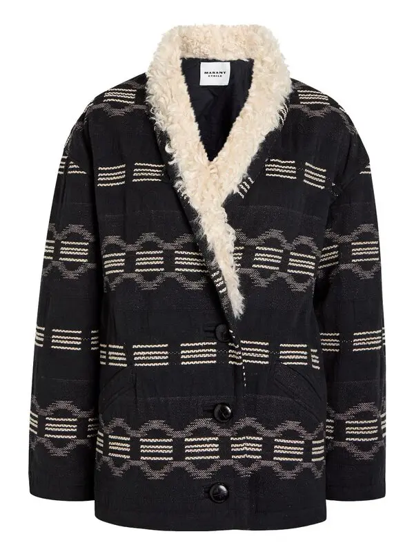 Isabel Marant Qayla Jacquard Cotton-blend Coat - Black