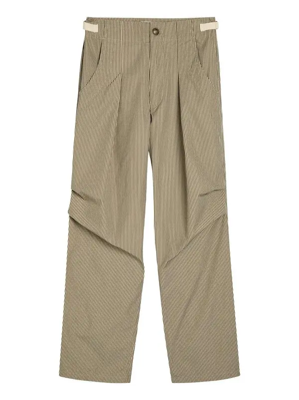 Isabel Marant Ceryne Striped Cotton Trousers - Beige