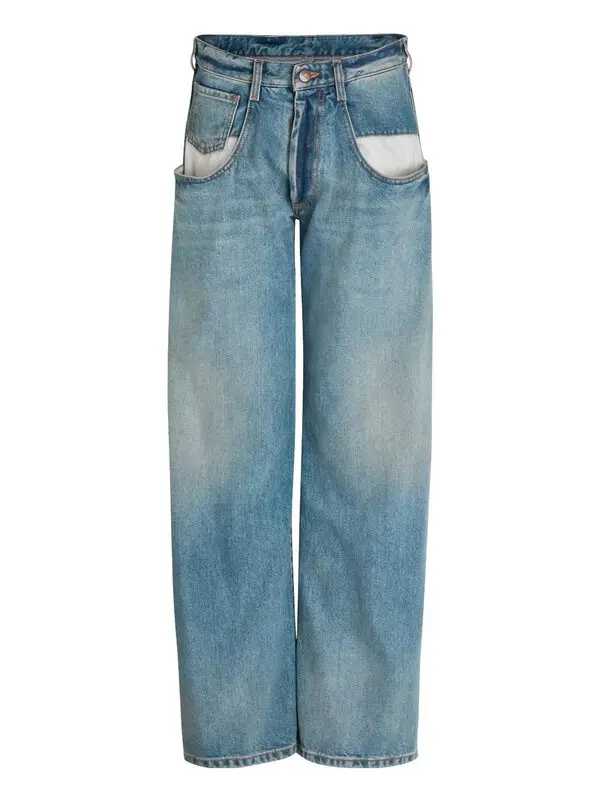 MAISON MARGIELA Exposed-pocket Straight-leg Jeans - Denim
