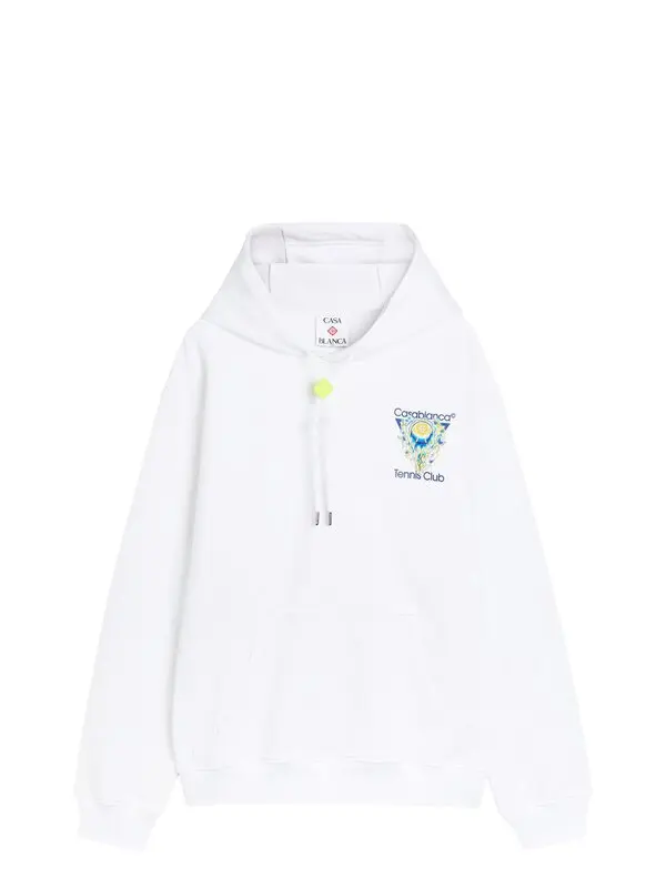 Casablanca Tennis Club Logo-print Hooded Cotton Sweatshirt - Off White