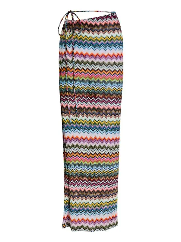Missoni Zigzag Metallic-knit Midi Skirt - Multicoloured