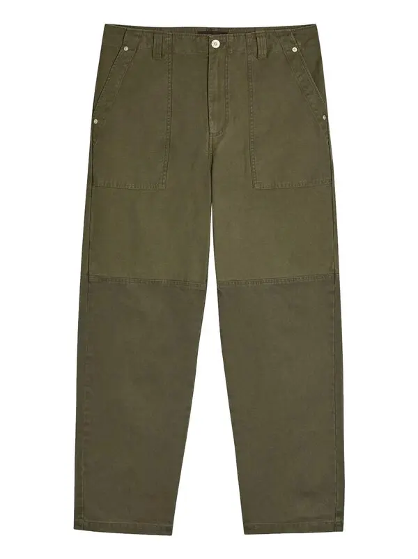 WALES BONNER Brixton Panelled Tapered-leg Trousers - Olive