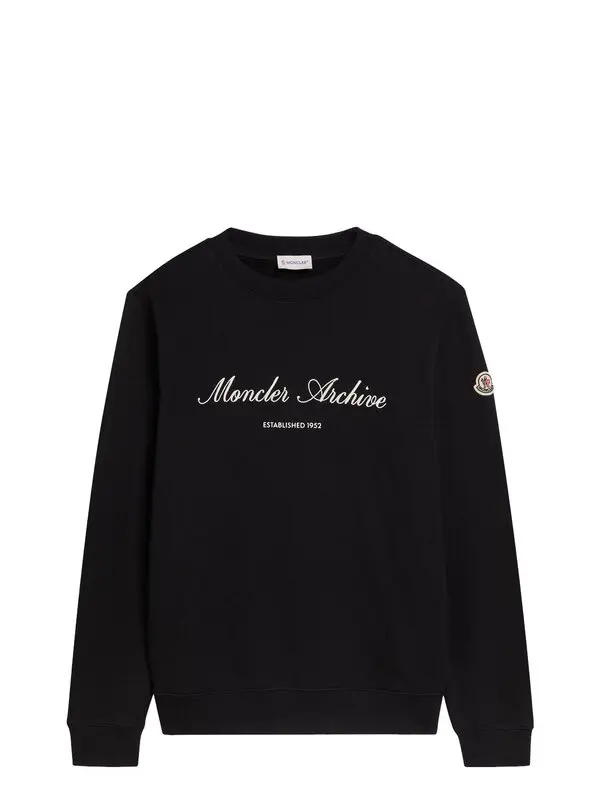 Moncler Logo-embroidered Cotton-blend Sweatshirt - Black