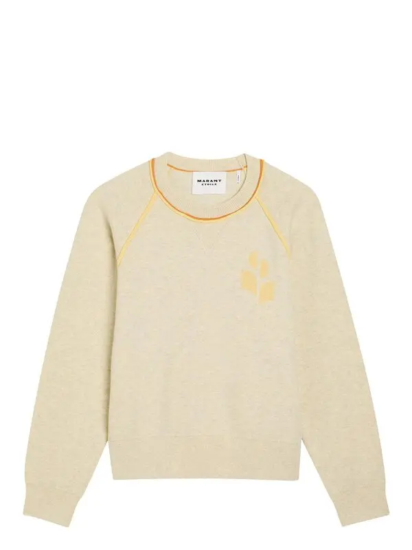Isabel Marant Loriby Logo Cotton-blend Jumper - Light Grey