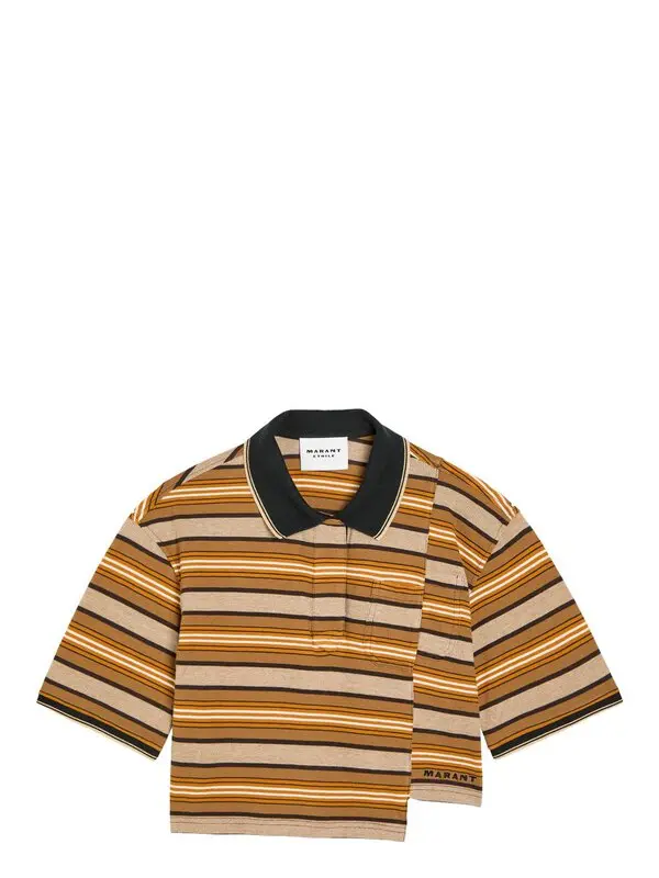 Isabel Marant Isalyne Striped Cotton Polo Top - Multicoloured
