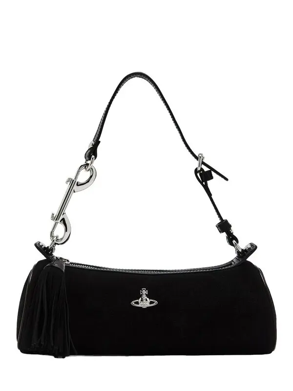 VIVIENNE WESTWOOD Cindy Suede Cylinder Bag - Black