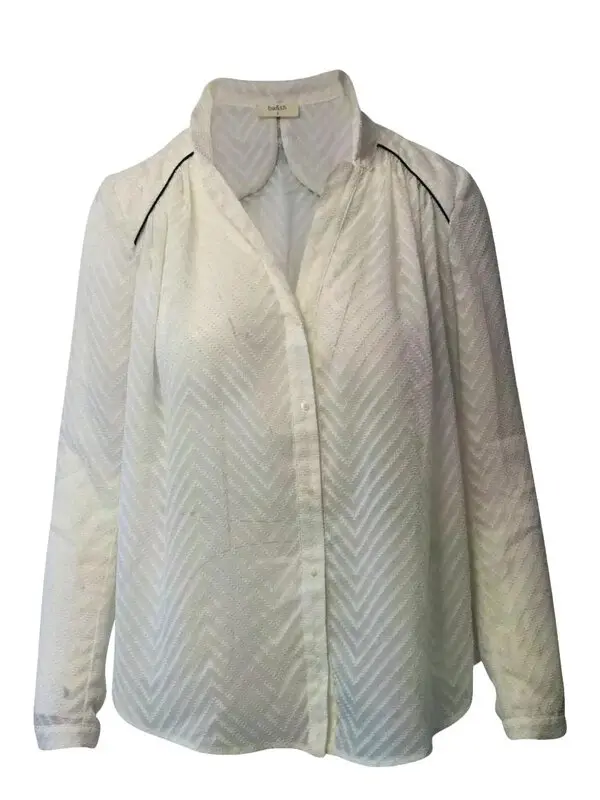Ba&sh Textured Embroidered Blouse - Neutrals