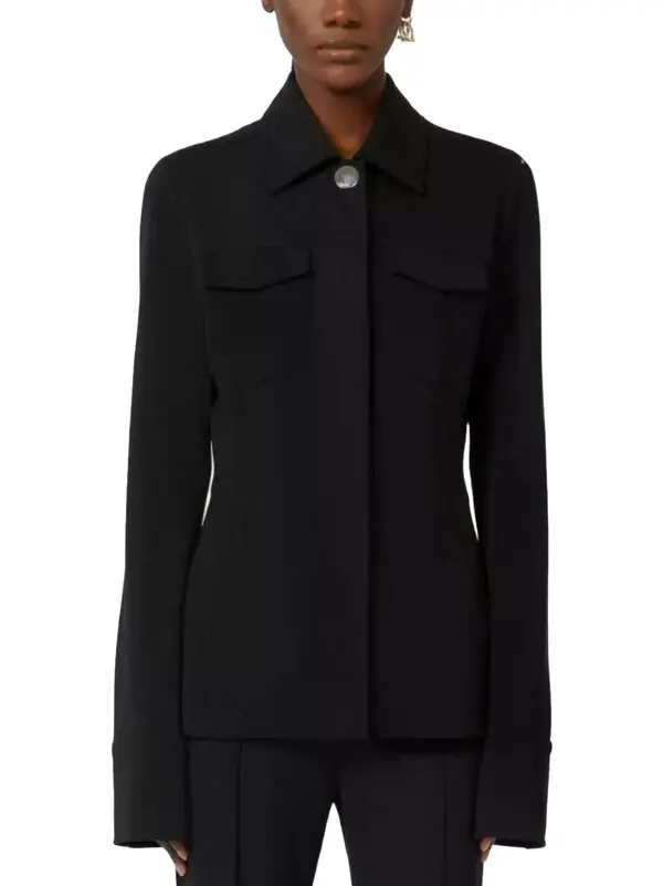 Sportmax Flap-pockets Crepe Shirt Jacket - Black