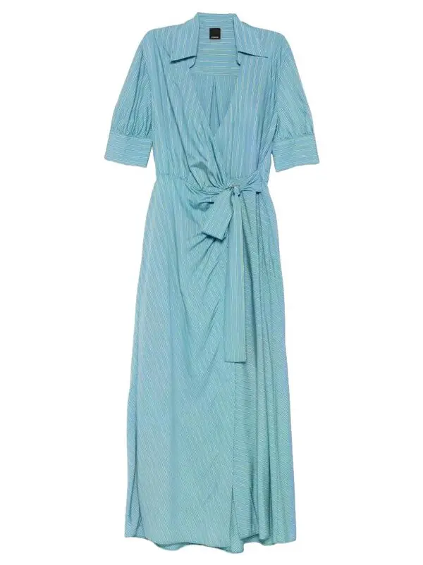 Pinko Striped Tie-waist Maxi Shirt Dress - Blue
