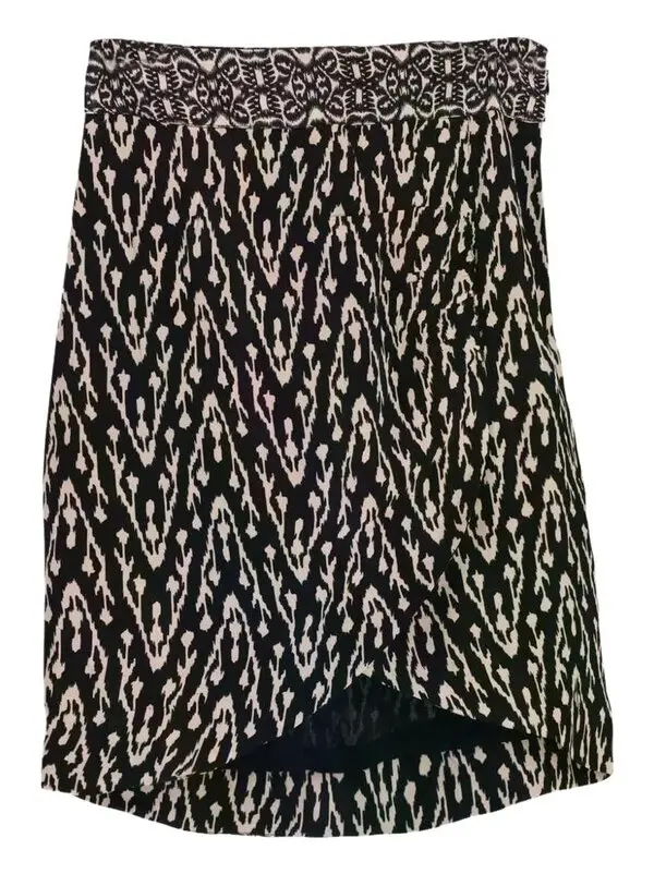 Ba&sh Printed Wrap Skirt - Black