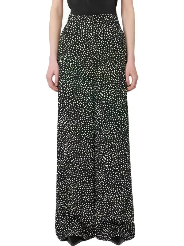 Max Mara Wide-leg Printed Trousers - Black