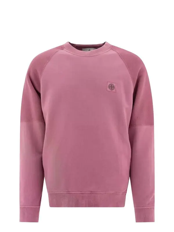 Stone Island Logo-patch Raglan-sleeve Sweatshirt - Pink