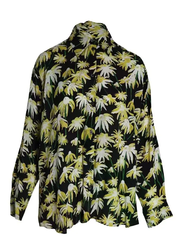 Loewe Floral-print Long-sleeved Shirt - Black