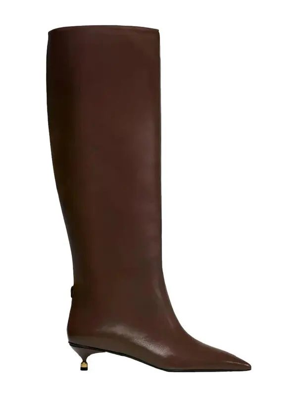 VANDA NOVAK Lisa Knee-high Heeled Boots - Brown
