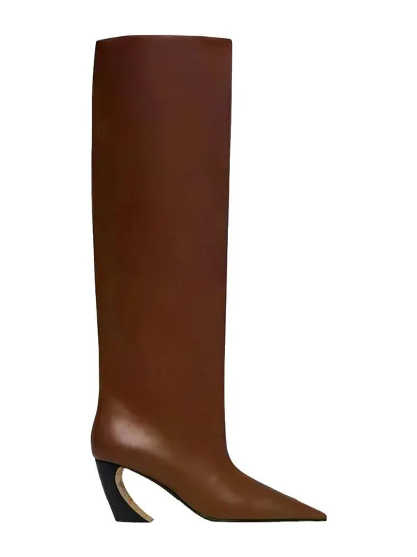 VANDA NOVAK Venus Knee-high Heeled Boots - Brown