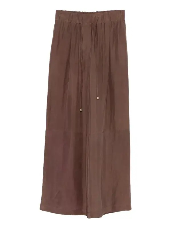 ALYSI Drawstring Straight Trousers - Brown