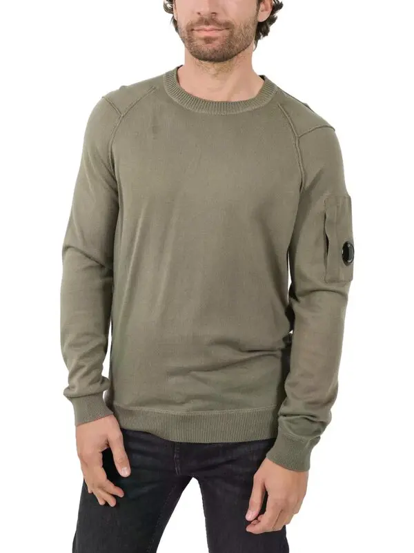 C.P. COMPANY Sleeve Pocket Crew-neck Sweater - Green