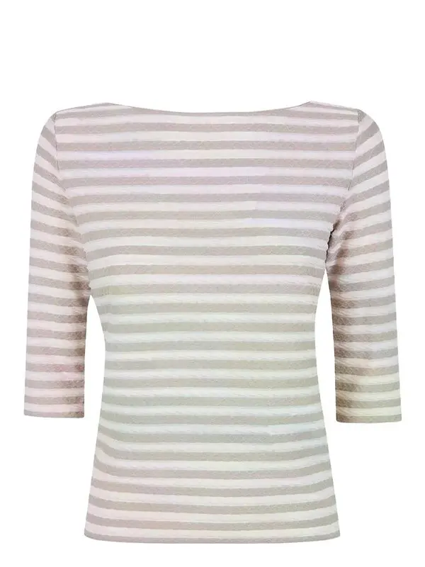 Emporio Armani Striped Knit Sweater - Neutrals