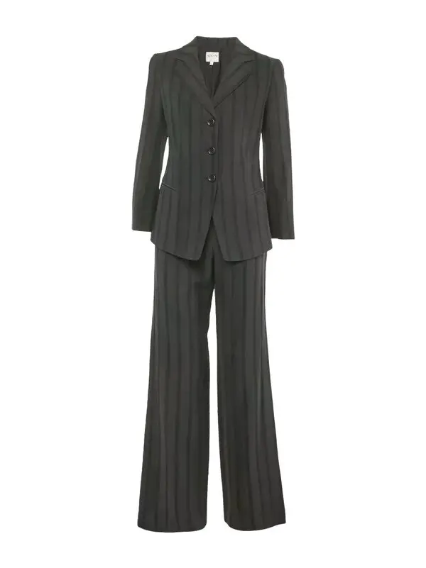 ARMANI Striped Flared Suit - Black