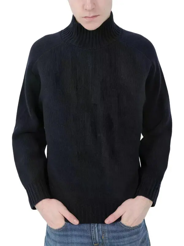 RE_BRANDED Roll-neck Ribbed Knit Sweater - Blue