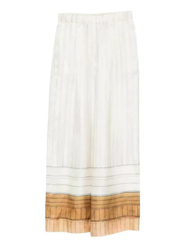 ALYSI Striped Palazzo Pants - Neutrals
