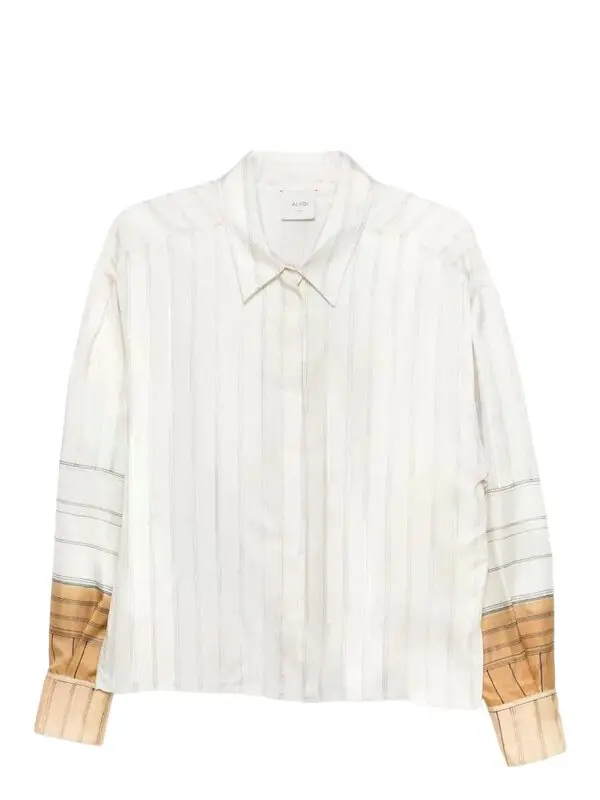 ALYSI Striped Sleeve Shirt - Neutrals