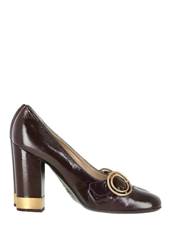 Chloé Buckle Detail Square Pumps - Brown