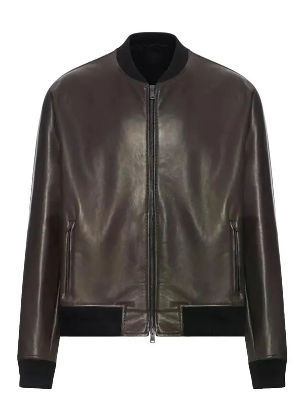 SALVATORE SANTORO Zip-up Leather Jacket - Brown