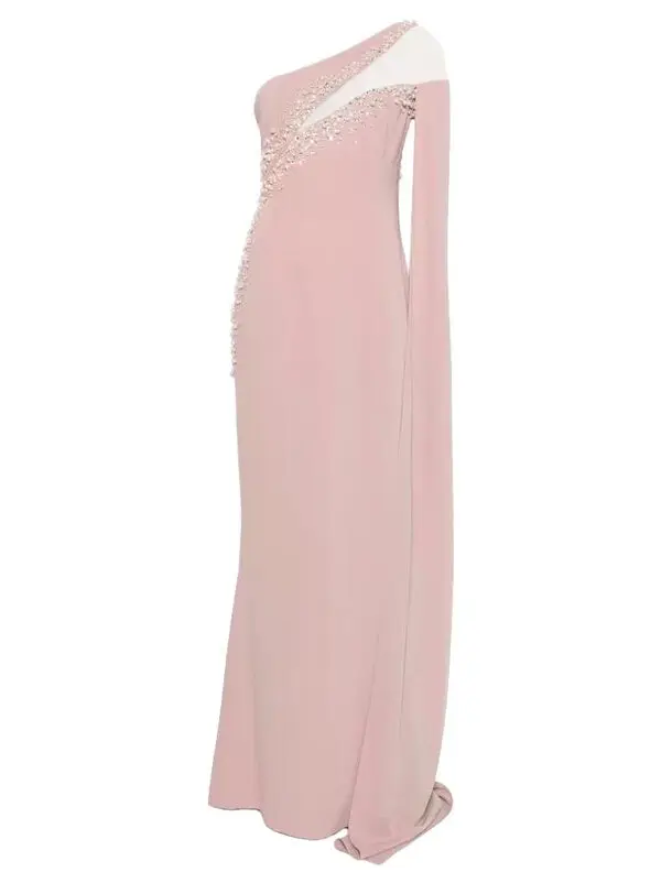 JEAN-LOUIS SABAJI Embellished One-shoulder Maxi Dress - Pink