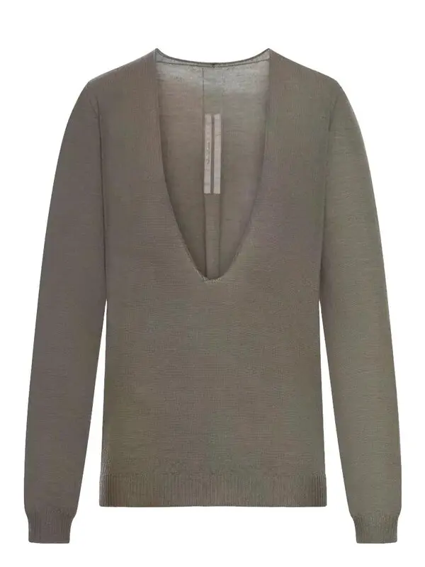 Rick Owens Temple Extreme V-neck Sweater - Grey