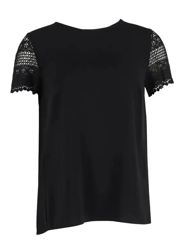 Michael Kors Lace-sleeve T-shirt - Black