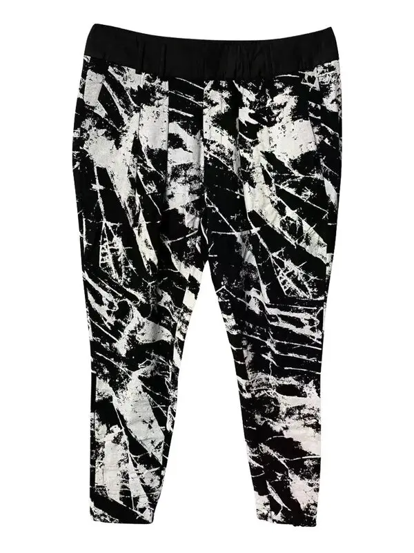Helmut Lang Marble-print Trousers - Black