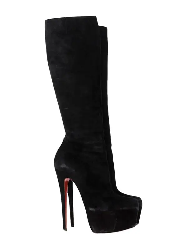 CHRISTIAN LOUBOUTIN Bianca Suede Knee-length Platform Boots - Black
