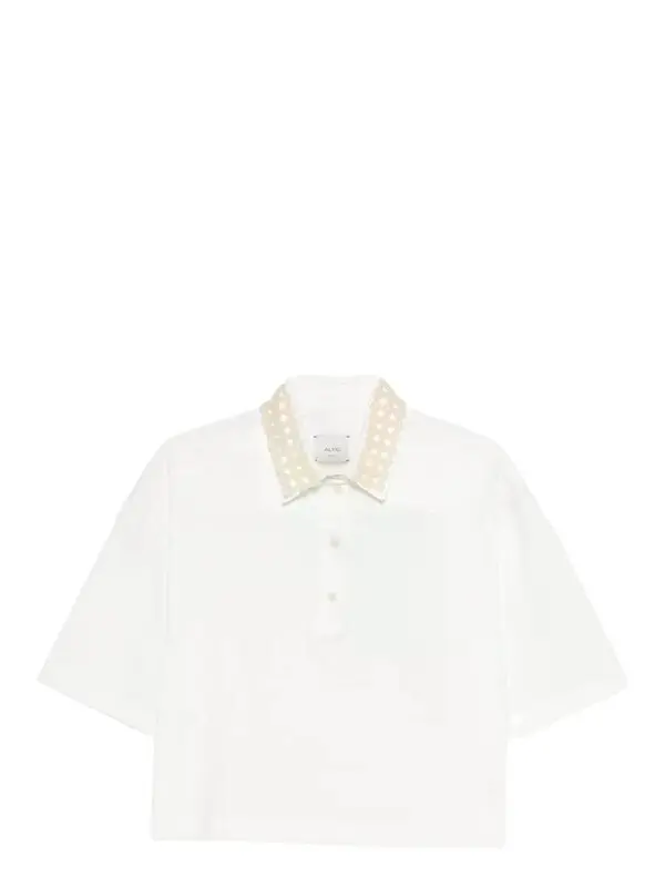 ALYSI Beaded Polo Shirt - White