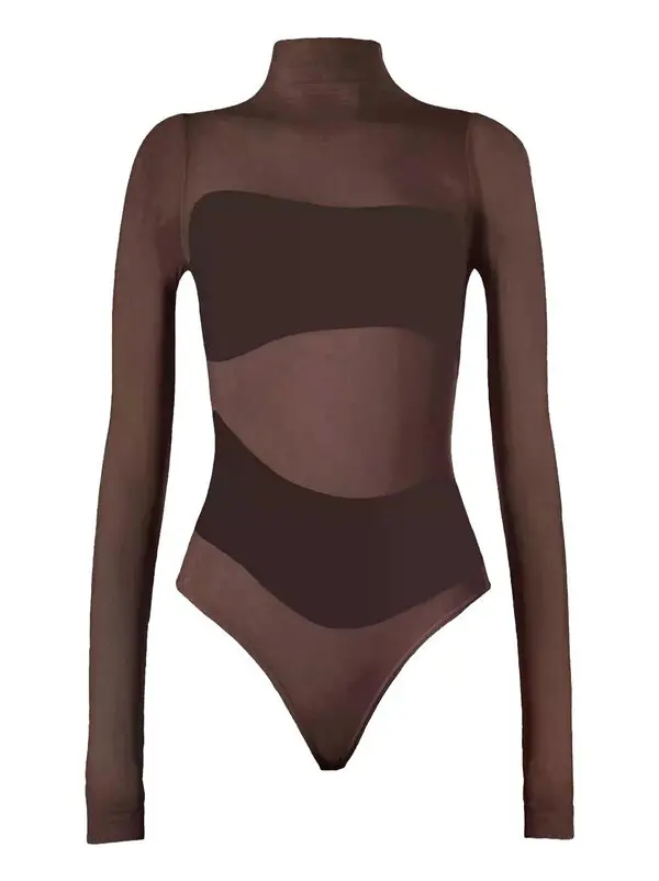 Wolford Long-sleeved String Body - Brown
