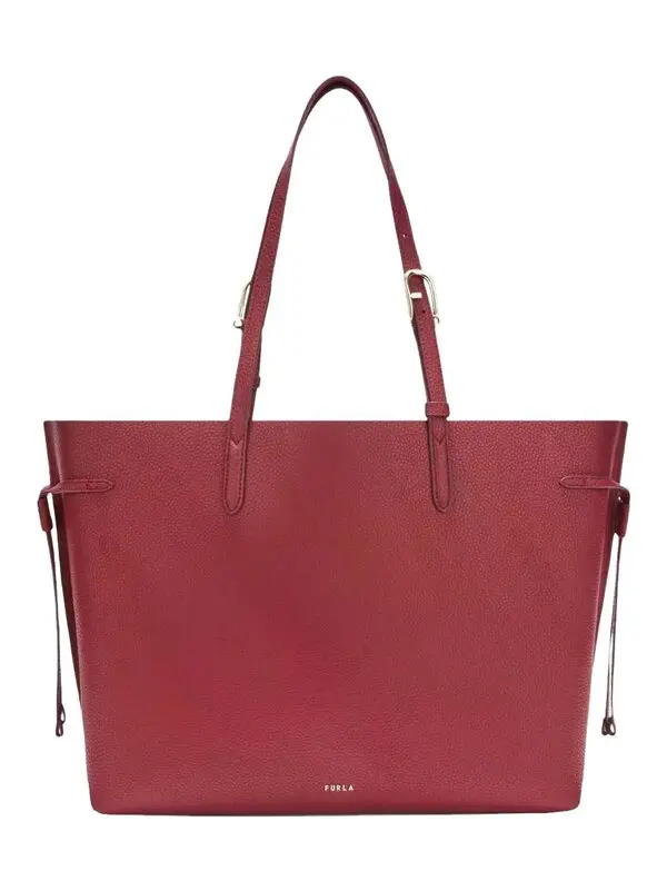 Furla Ava Large Leather Tote Bag - Red