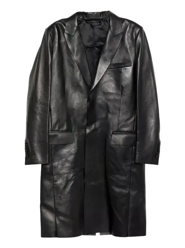 TOM FORD Leather Coat - Black
